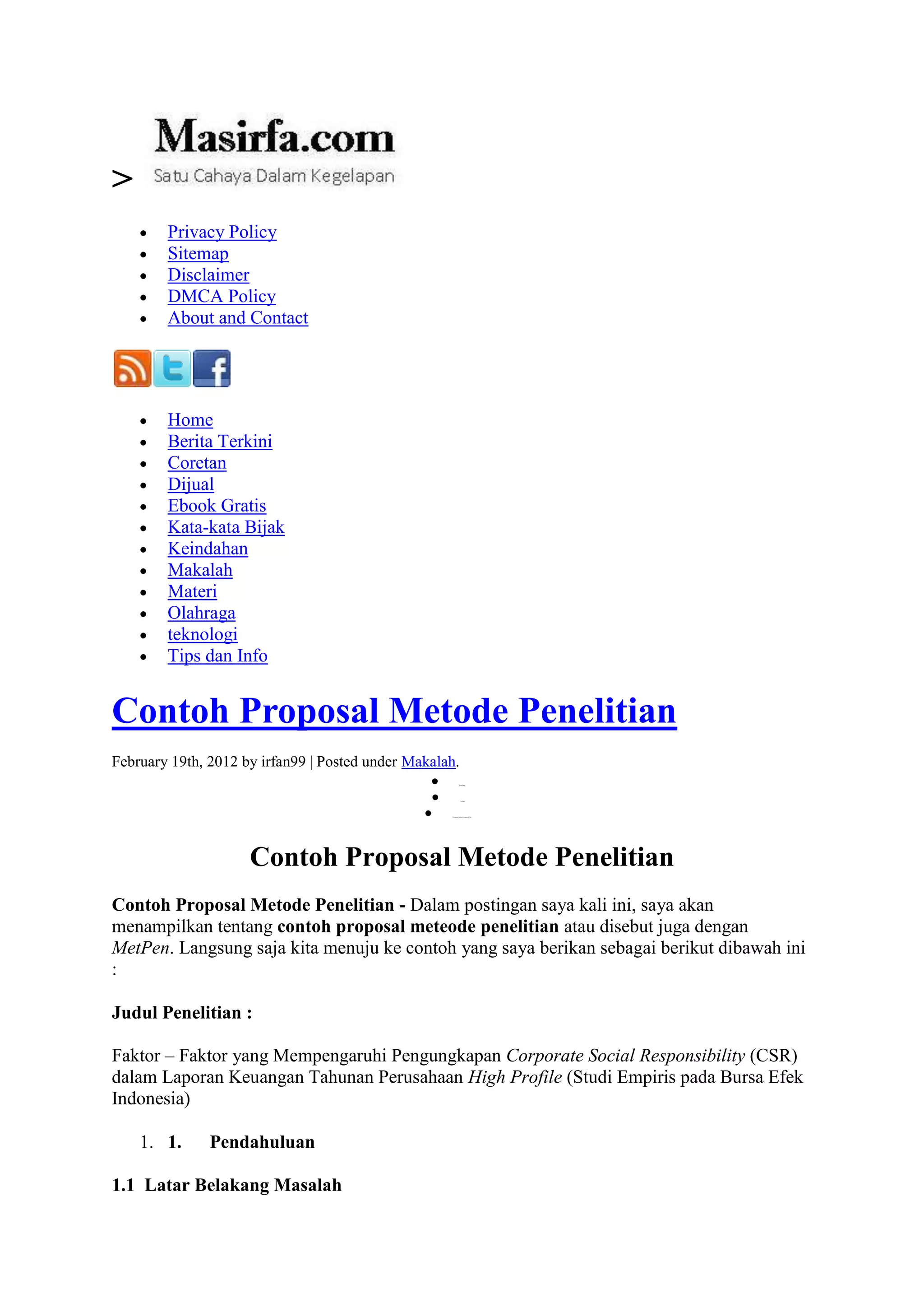 Contoh proposal | DOCX