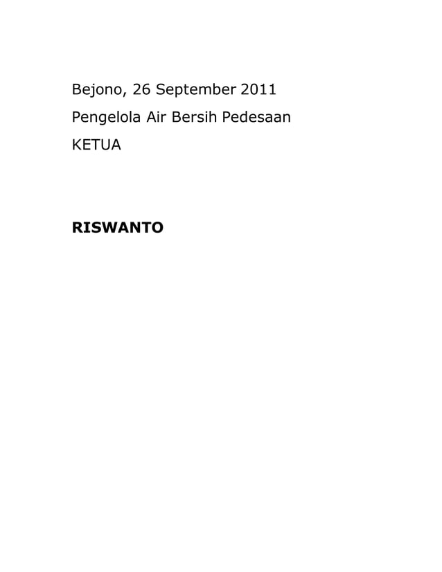 Contoh proposal air bersih | DOCX