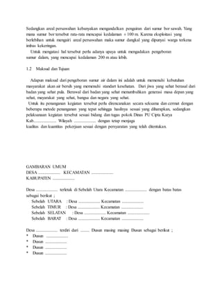 Contoh proposal air bersih | DOCX