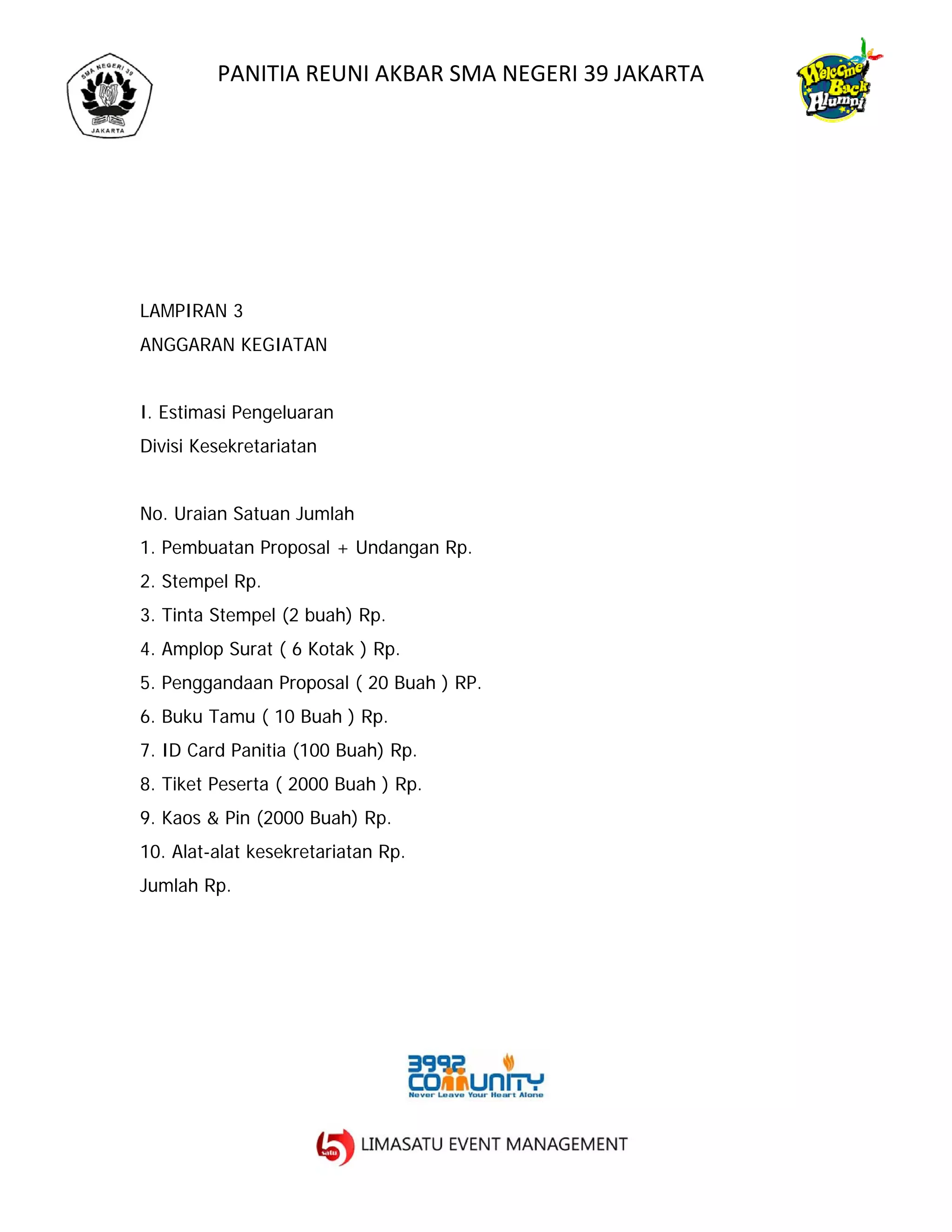 proposal reuni akbarr | PDF