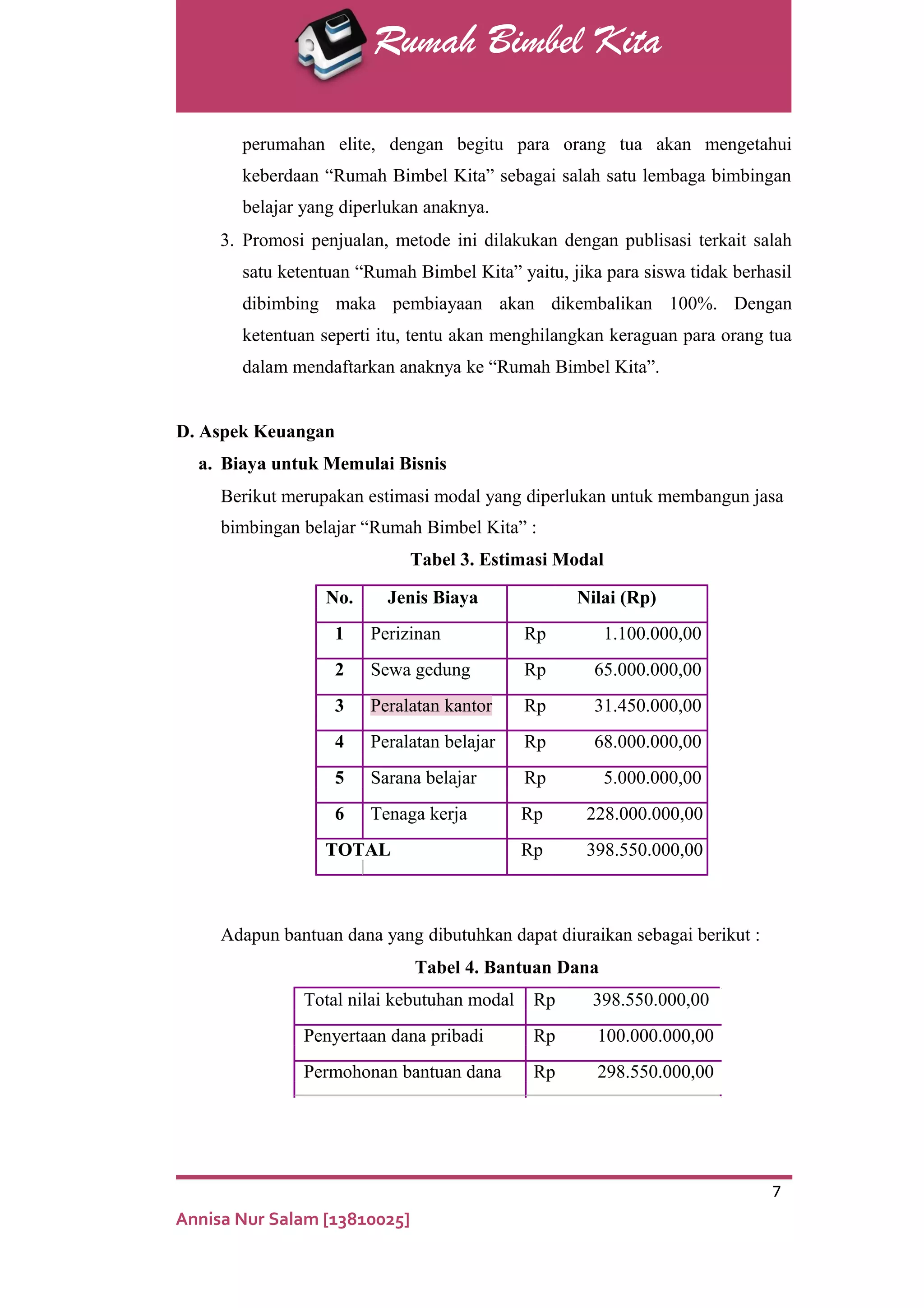 Contoh proposal bisnis_jasa_bimbel | DOC