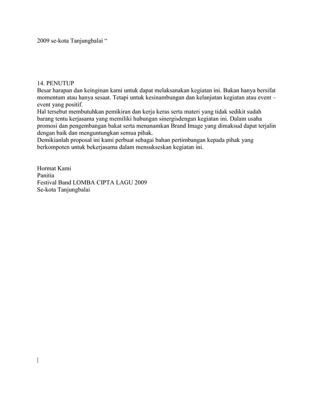 Contoh proposal festival band | DOCX