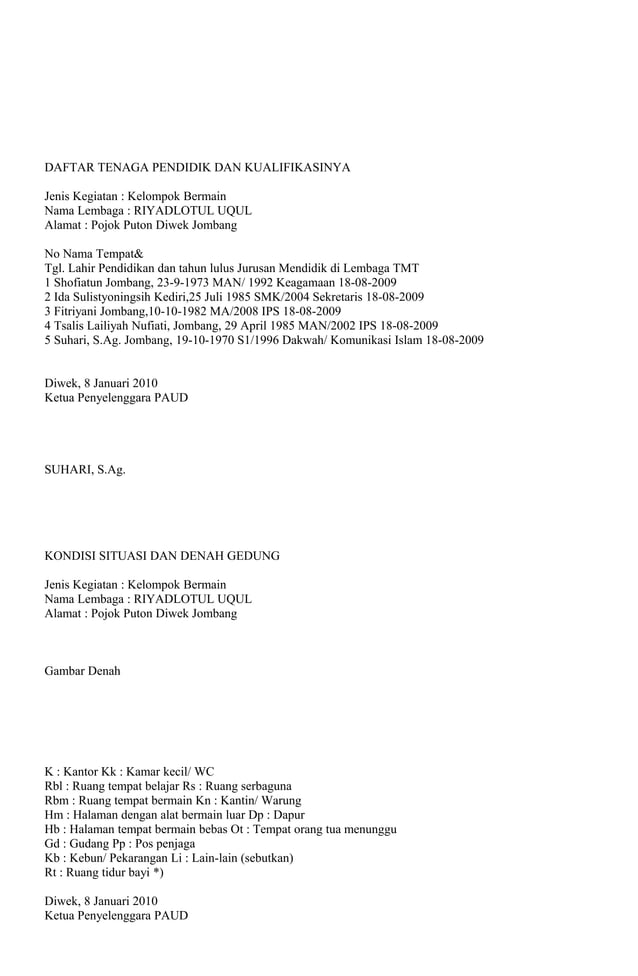Contoh proposal ijin paud | DOC