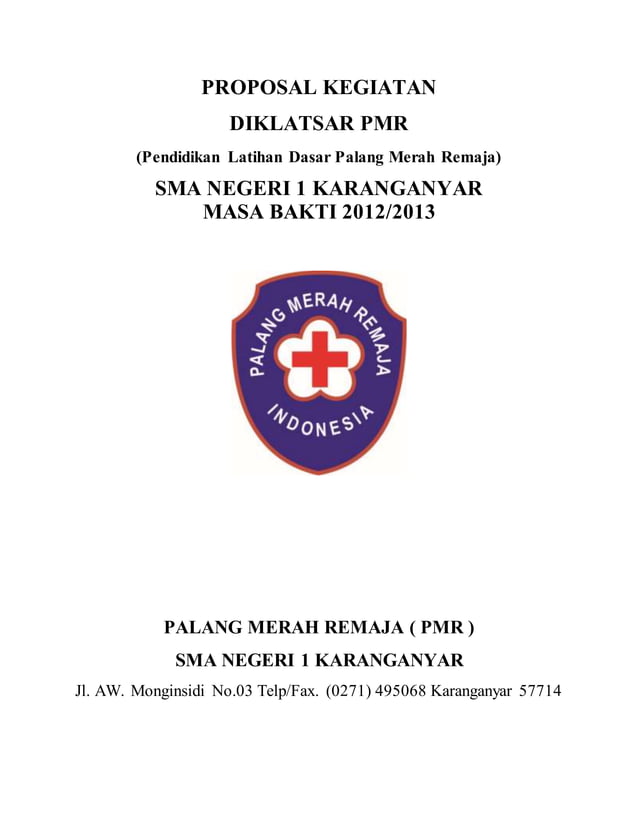 Contoh proposal kegiatan pmr | DOCX