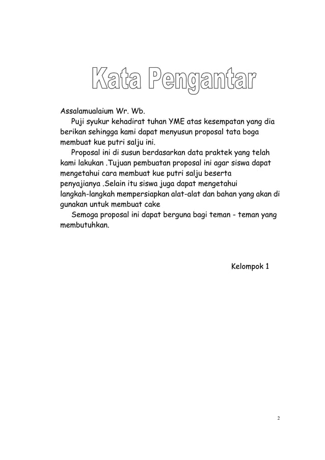 Contoh proposal kegiatan tata boga | PDF