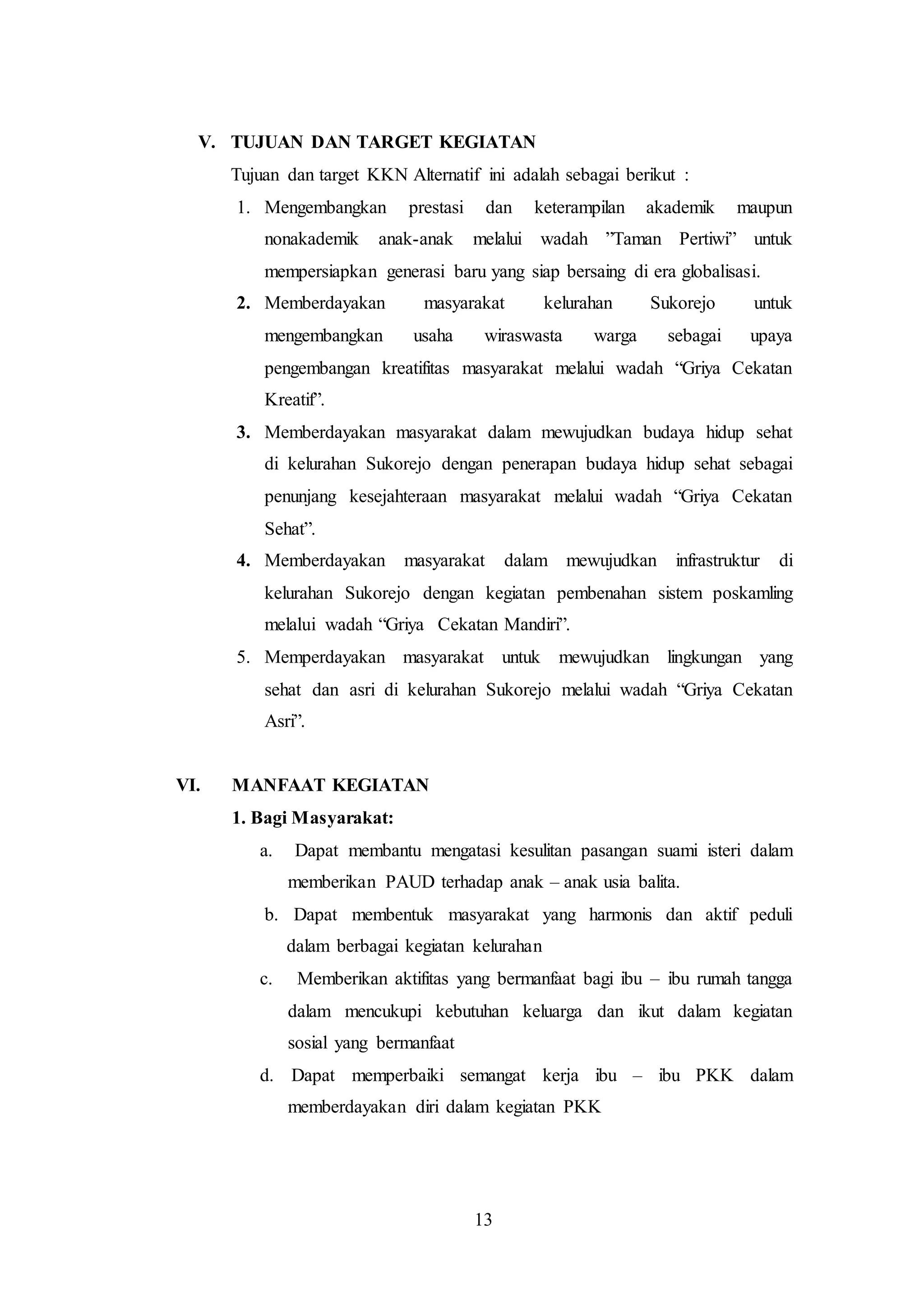 Contoh proposal kkn | DOCX