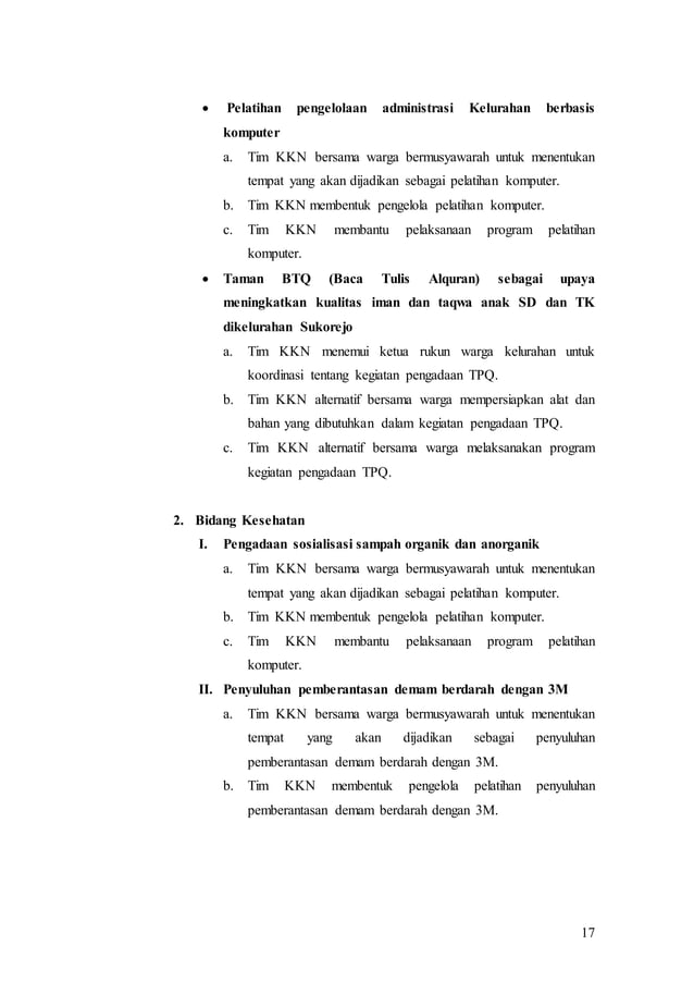 Contoh proposal kkn | DOCX