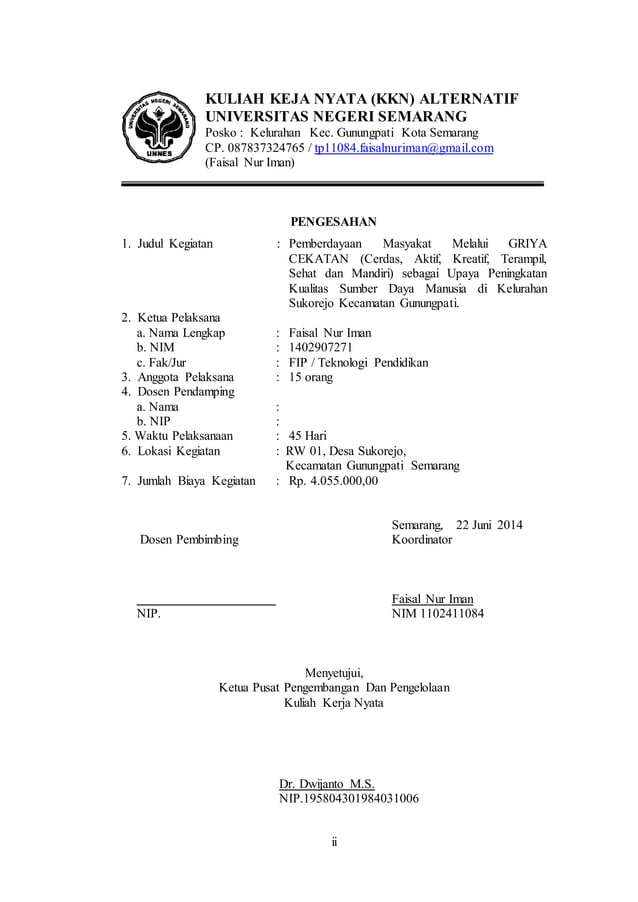 Contoh proposal kkn | DOCX