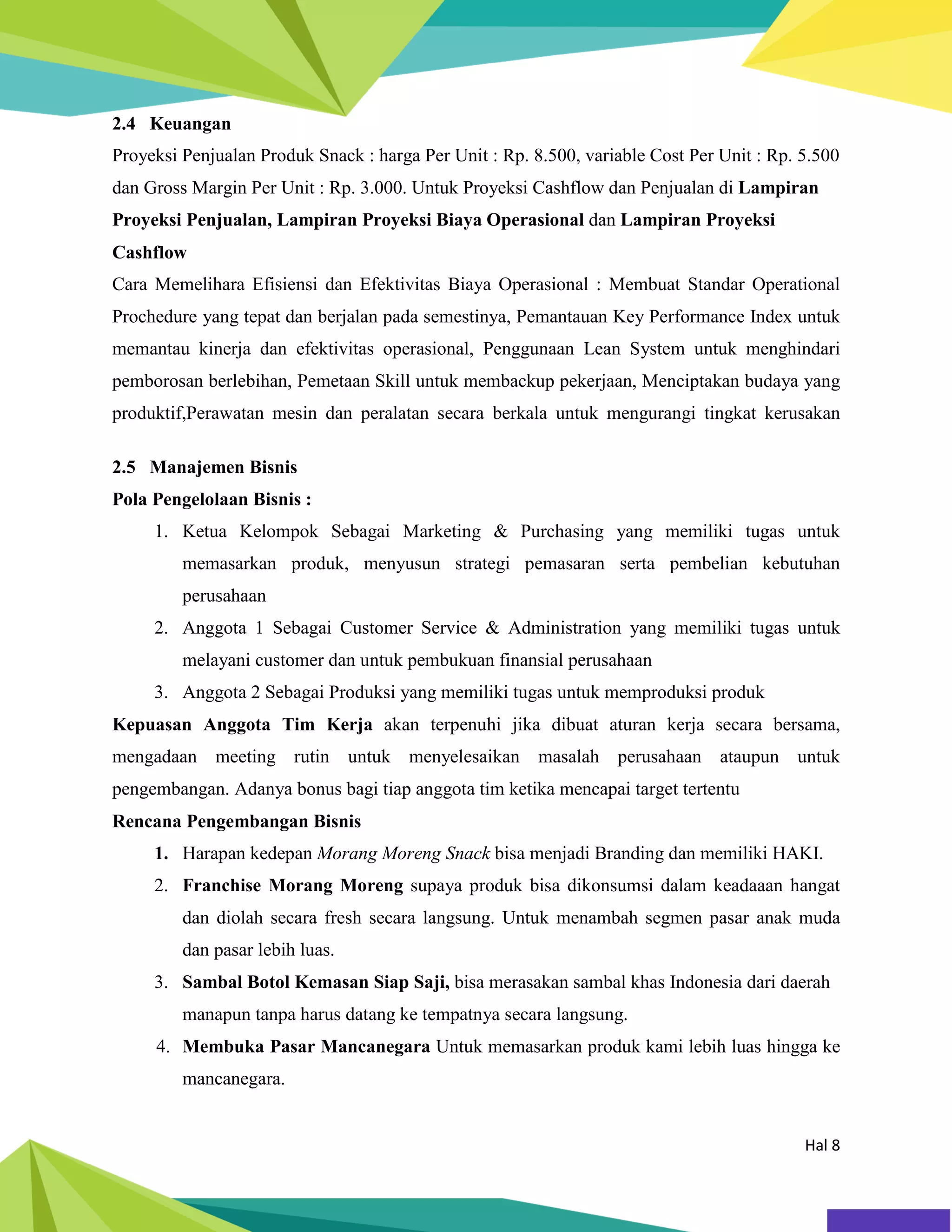 Contoh proposal kompetisi bisnis mahasiswa indonesia (kbmi) keripik ...