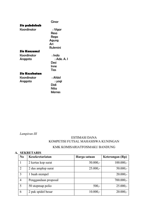 Contoh proposal lho | DOCX