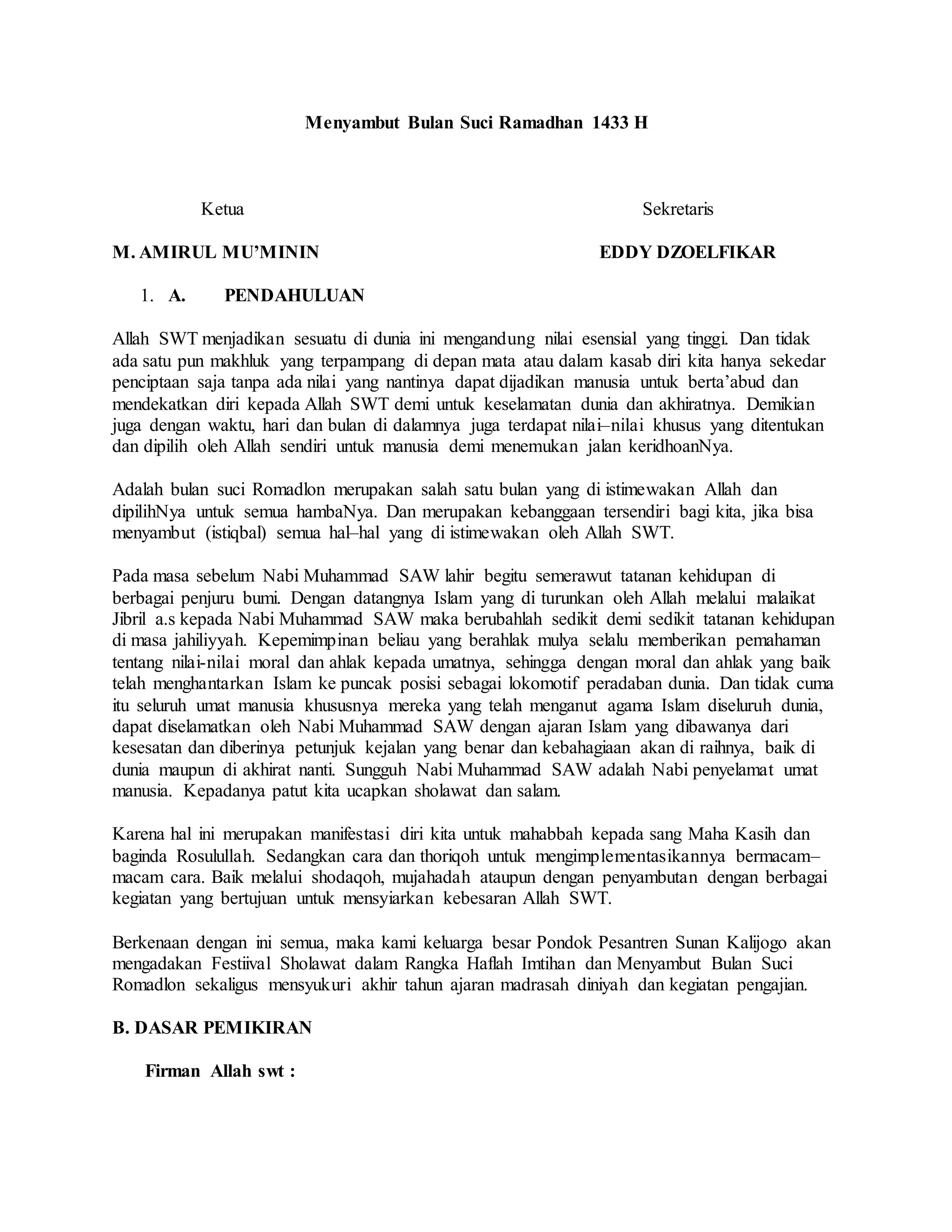 Contoh proposal marawis | DOCX