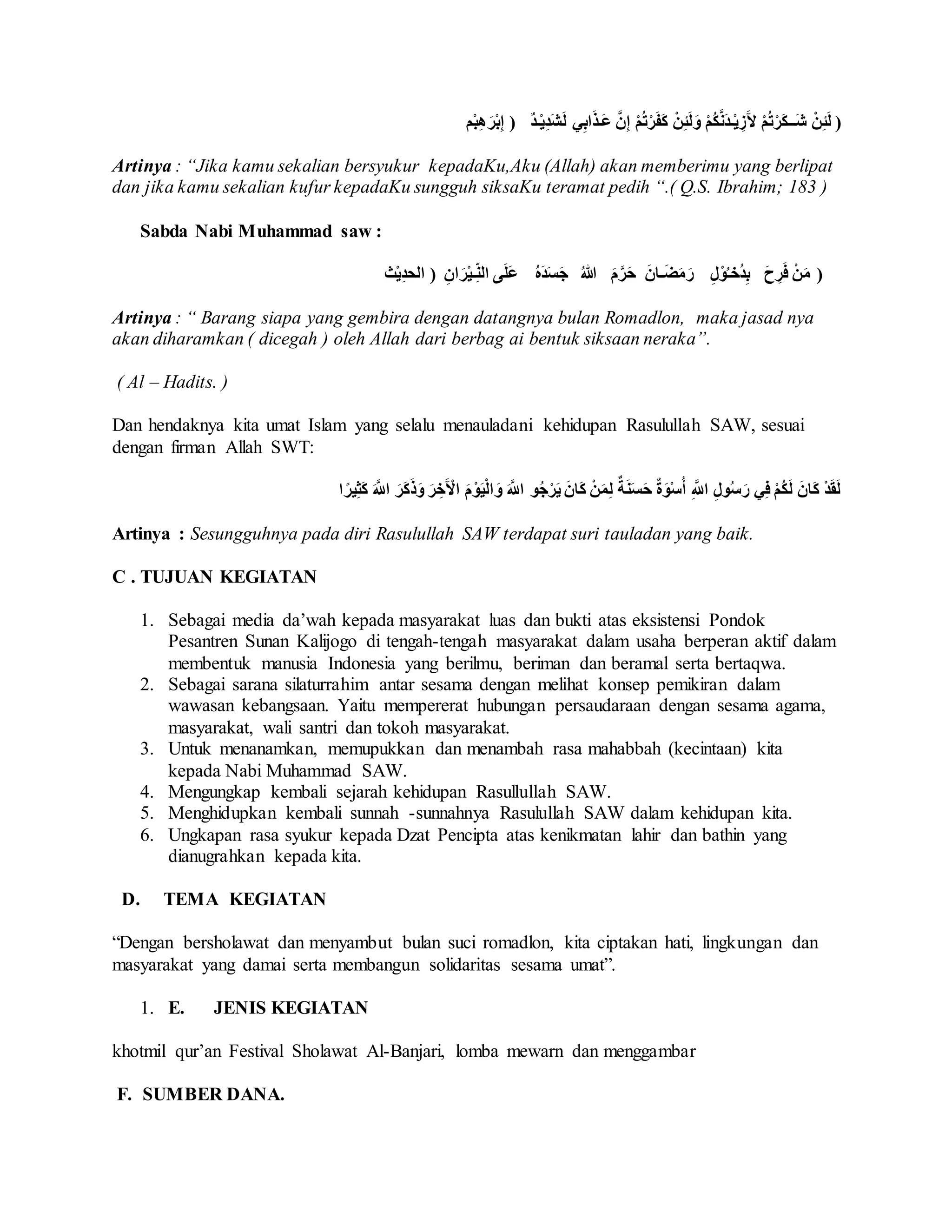 Contoh proposal marawis | DOCX