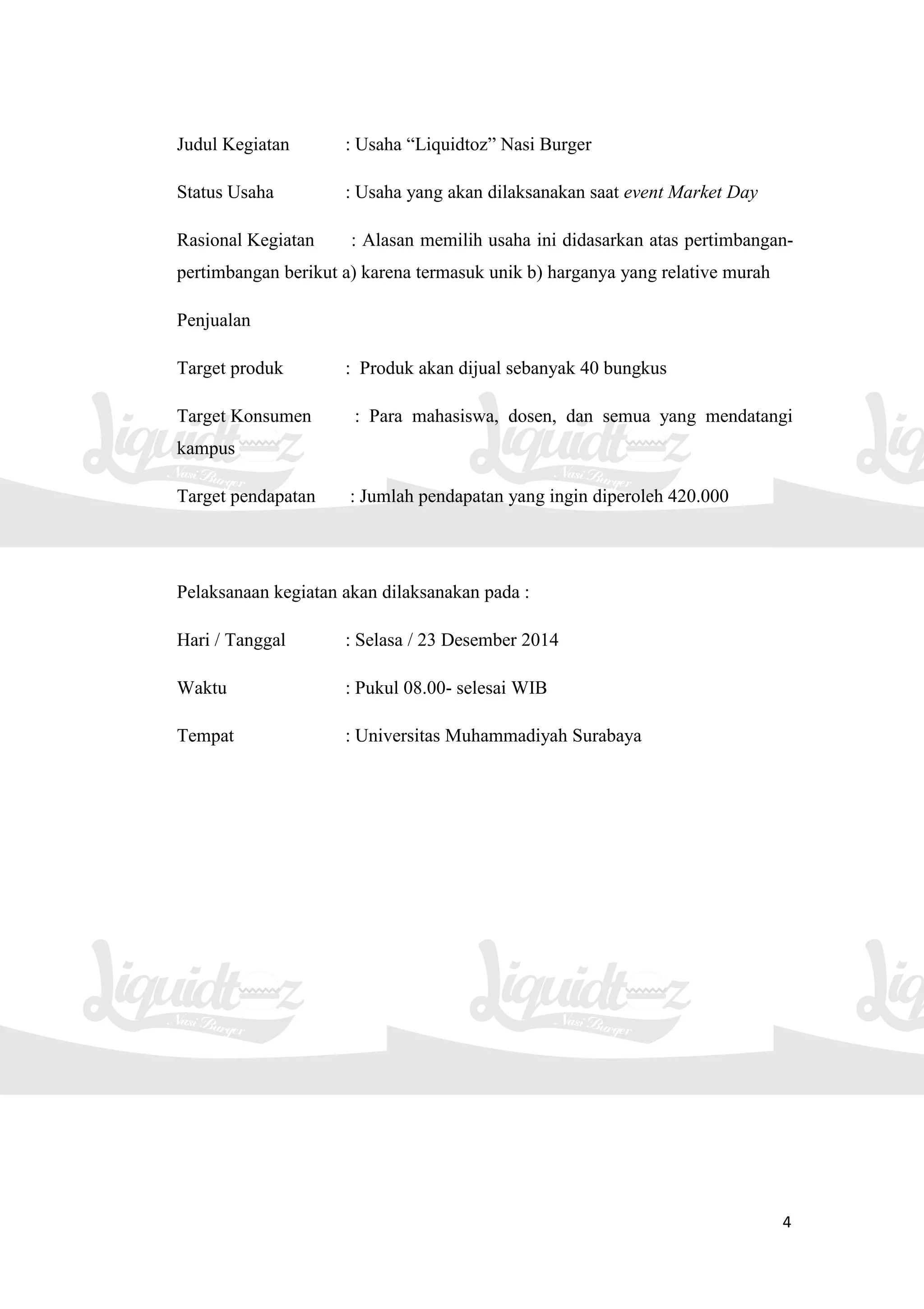 Contoh proposal market_day | PDF