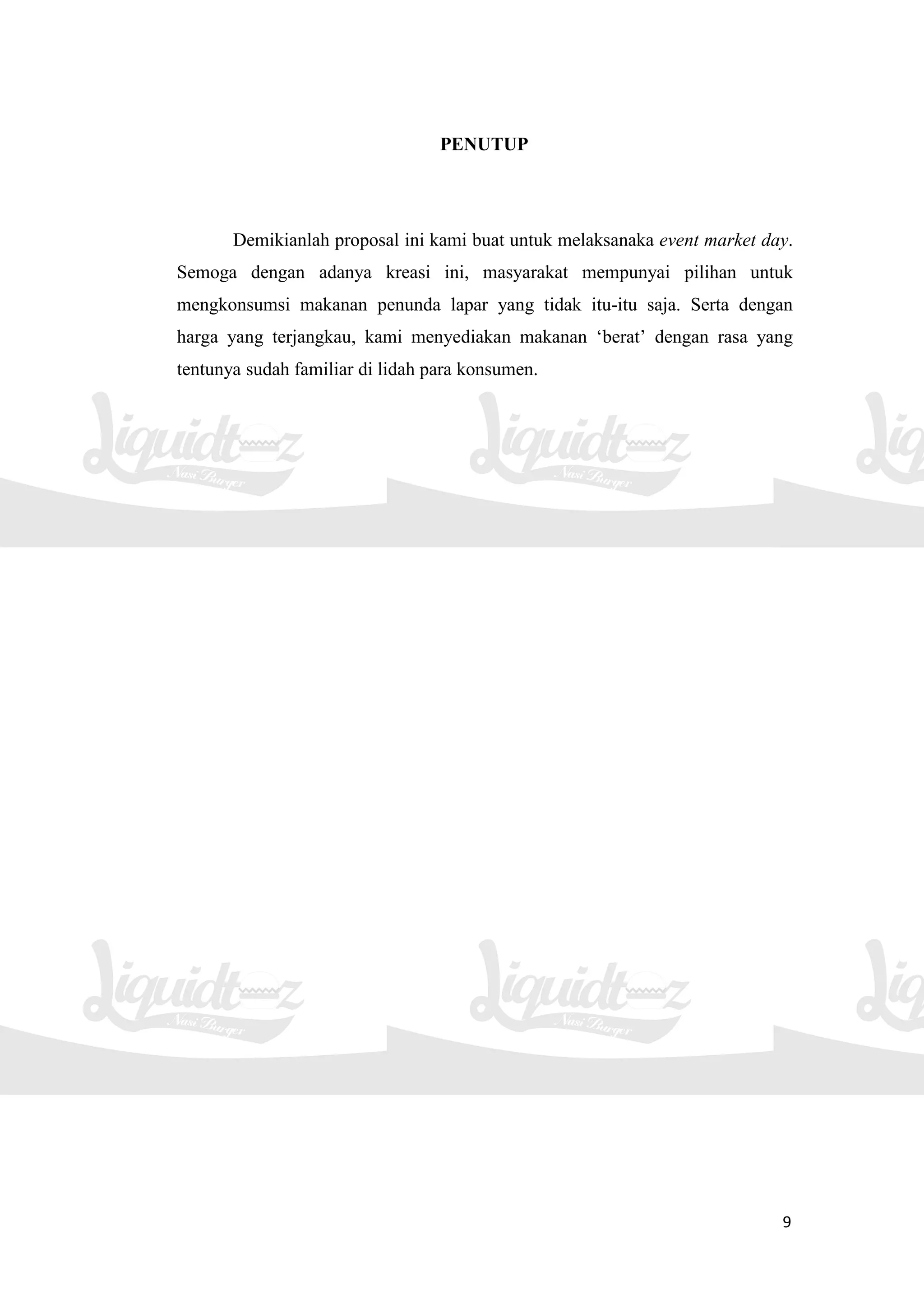 Contoh proposal market_day | PDF