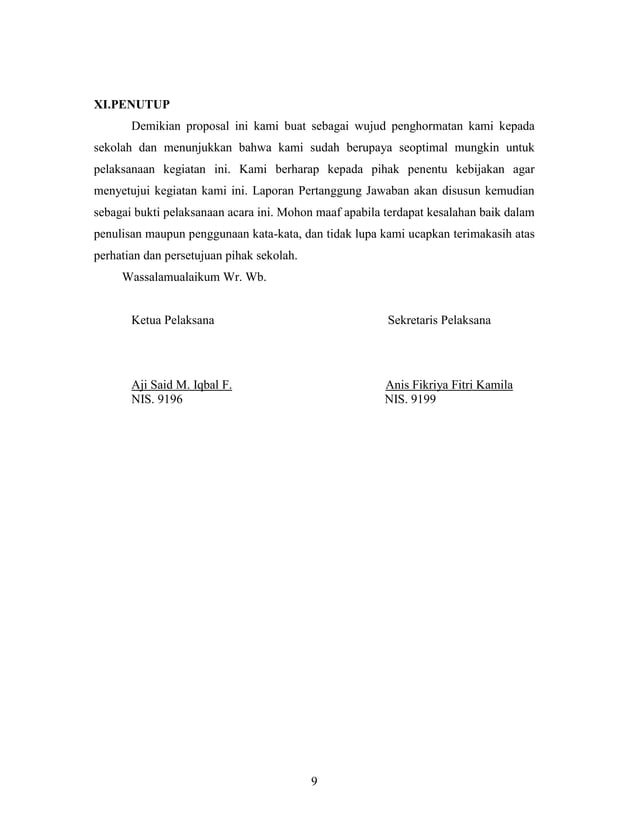 Contoh proposal osis | DOCX