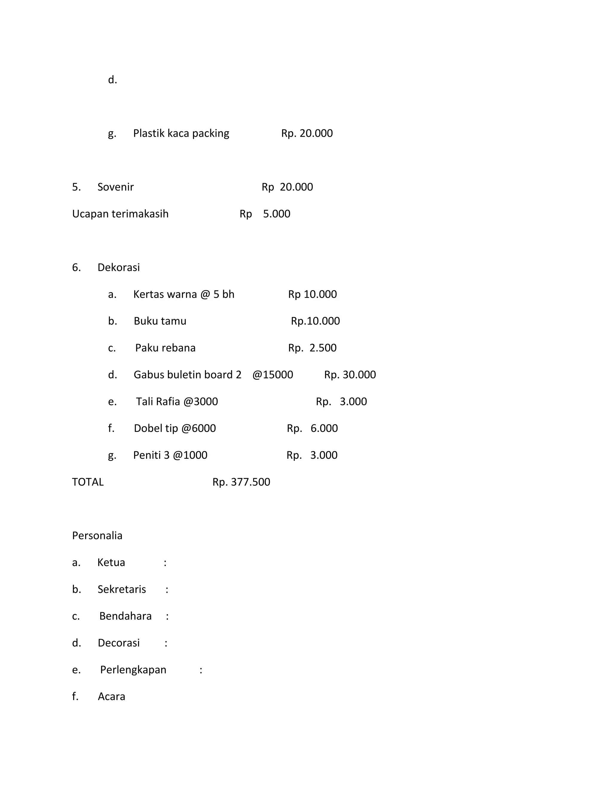 Contoh proposal pameran pkg | DOCX