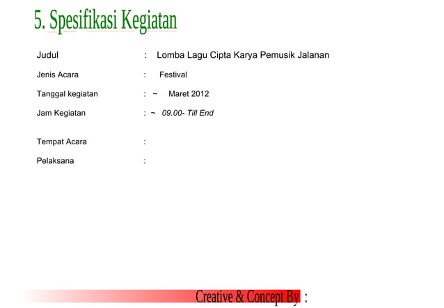 Contoh proposal pemusik jalaanan | PPT
