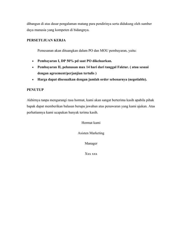 Contoh proposal penawaran kerjasama | DOC