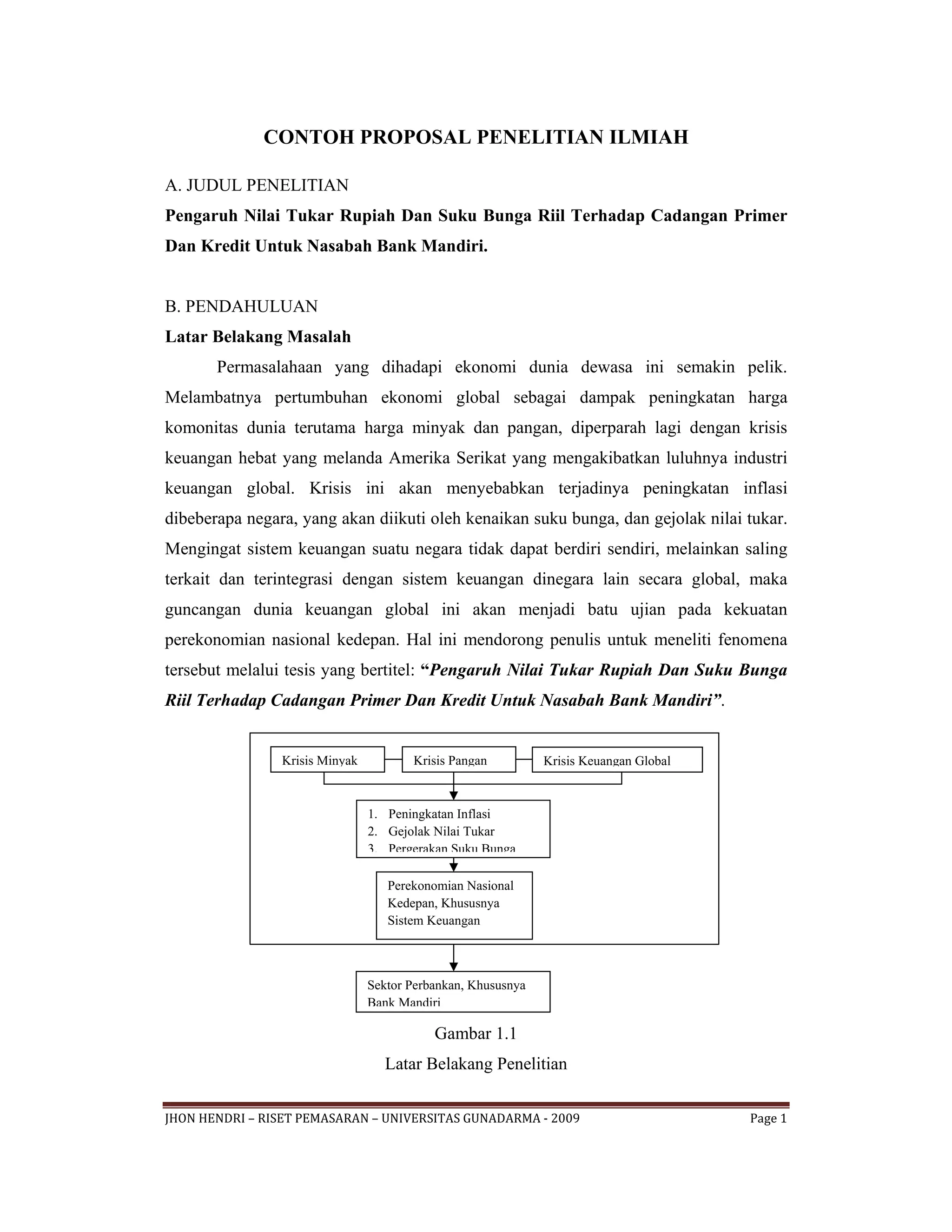 Contoh proposal penelitian ilmiah | PDF