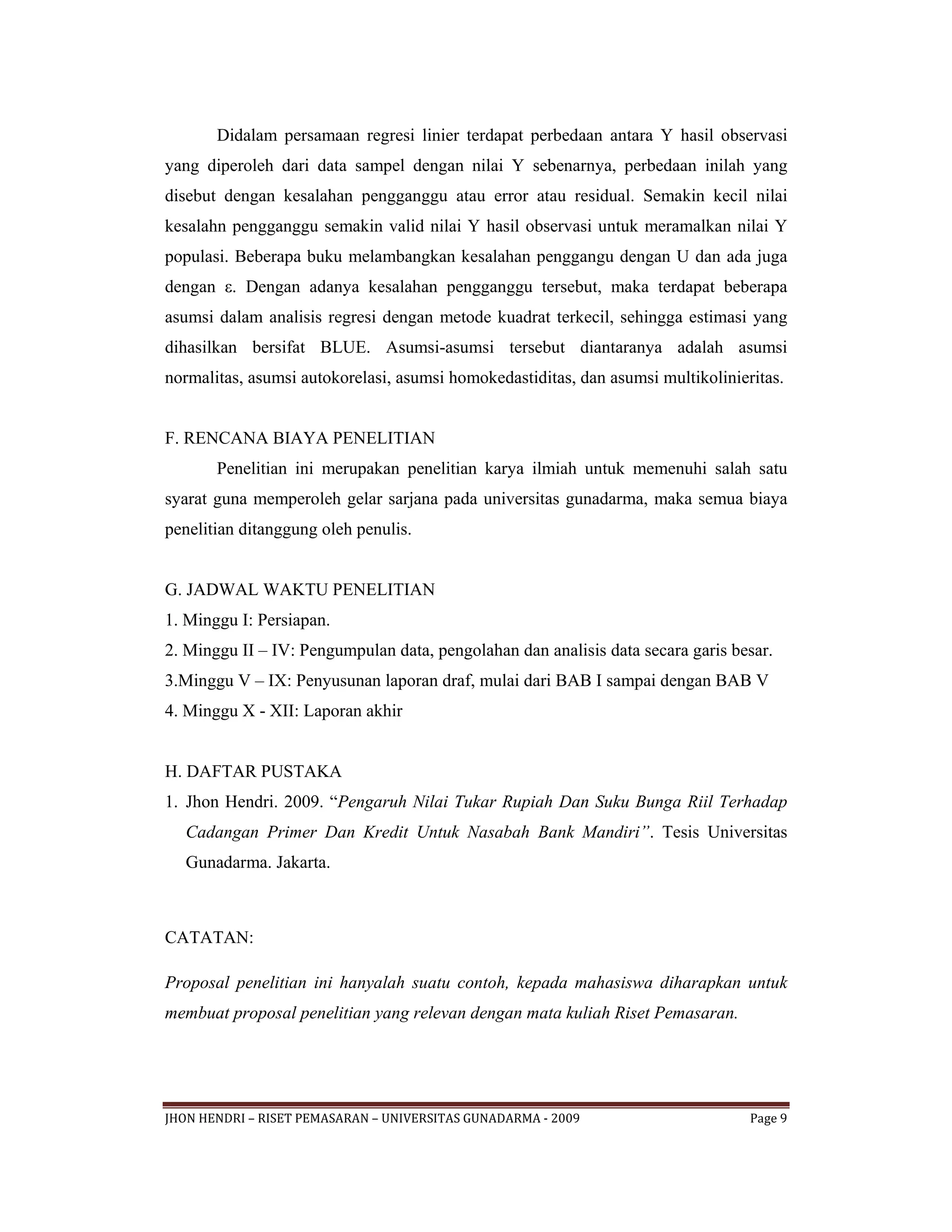 contoh proposal penelitian ilmiah untuk mahasiswa/umum | PDF