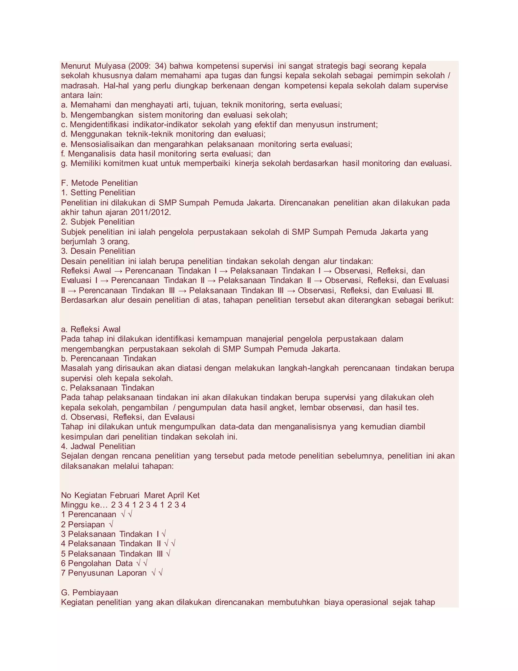 Contoh proposal penelitian tindakan sekolah | DOCX