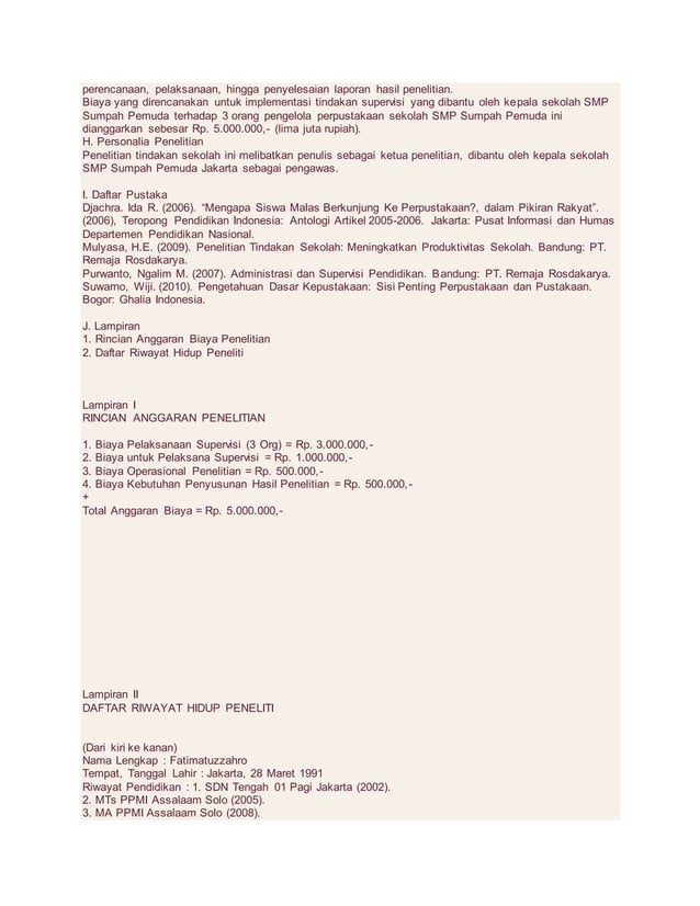 Contoh proposal penelitian tindakan sekolah | DOCX