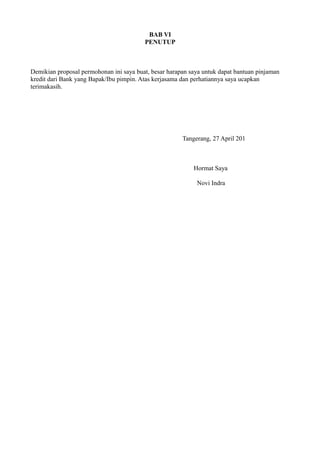 Proposal Pengajuan Modal Usaha Pemula - Perumperindo.co.id