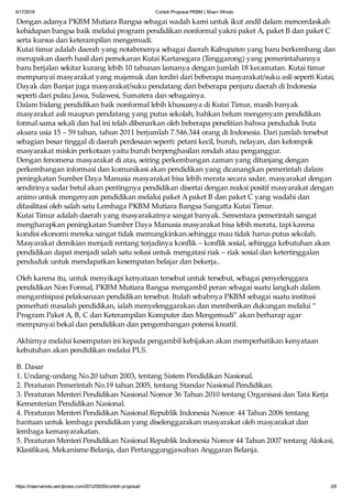Contoh proposal pkbm masri winoto | PDF