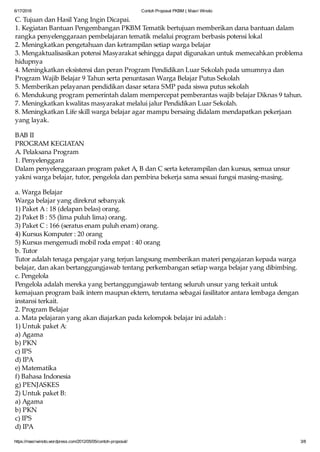Contoh proposal pkbm masri winoto | PDF