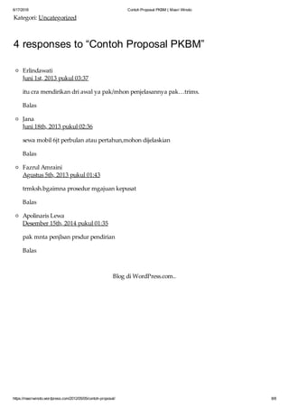 Contoh proposal pkbm masri winoto | PDF