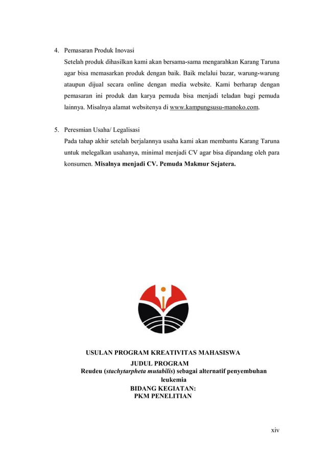 Contoh proposal pkm yang didanai dikti | PDF