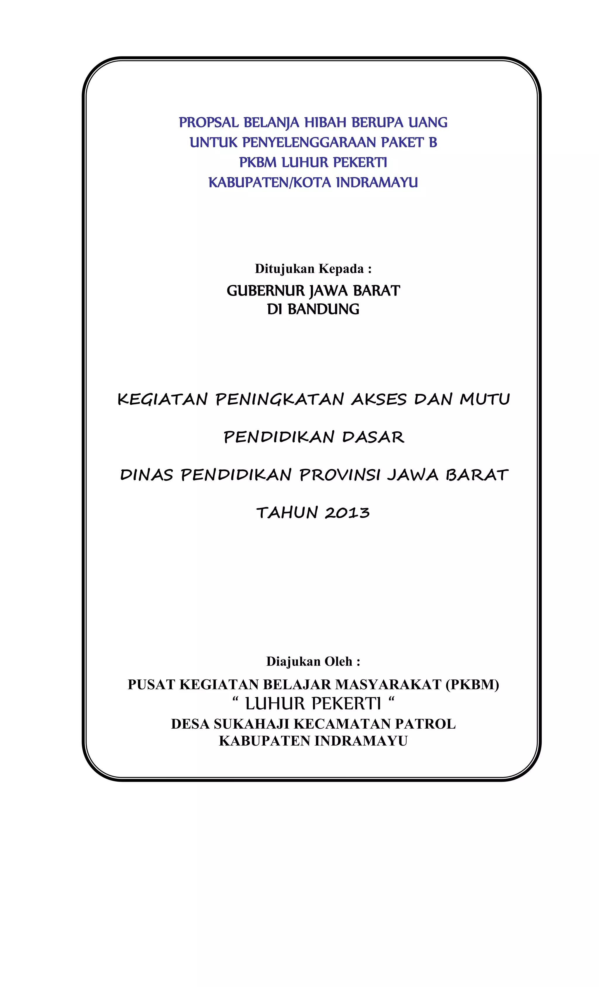 Contoh proposal pkt c | DOCX