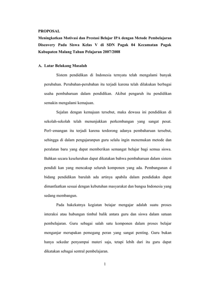 Contoh proposal ptk | DOC