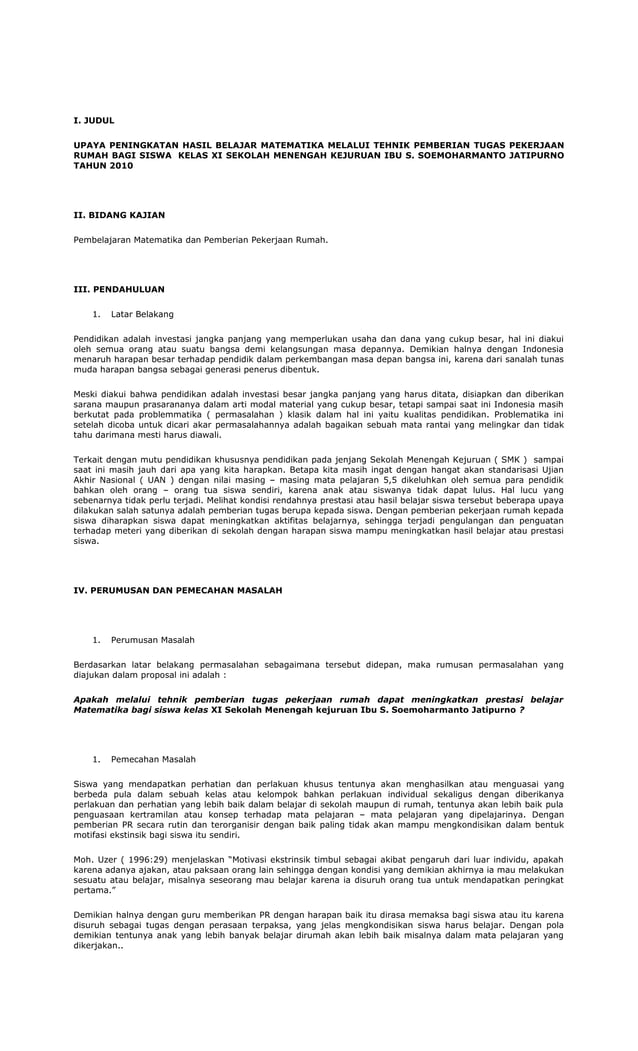 Contoh proposal ptk | DOC