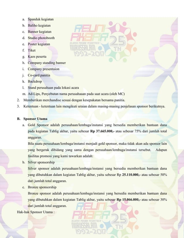 Contoh proposal tablig akbar | PDF