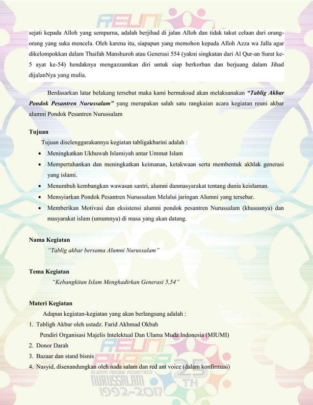 Contoh proposal tablig akbar | PDF