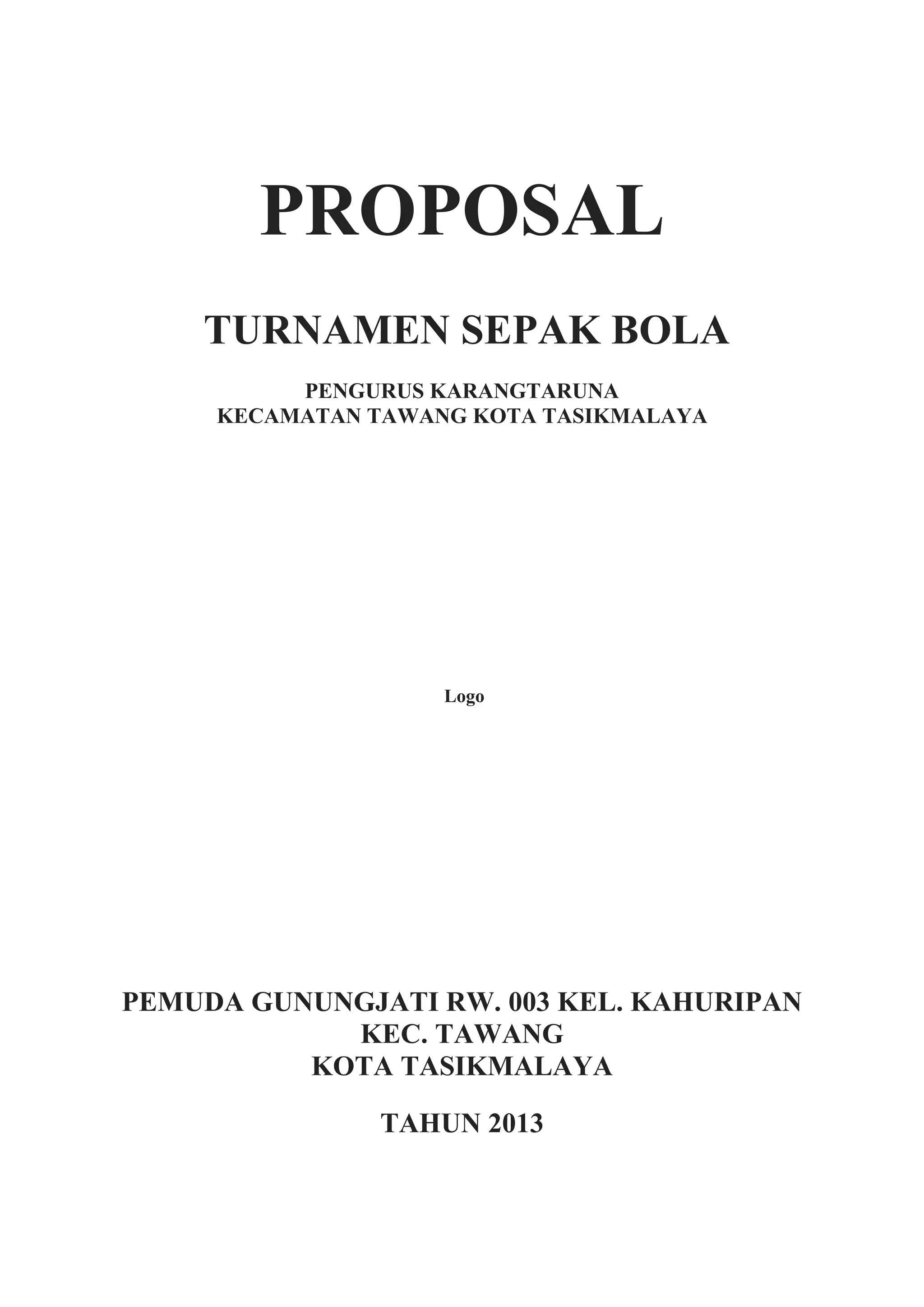 Contoh proposal turnamen sepak bola | DOCX