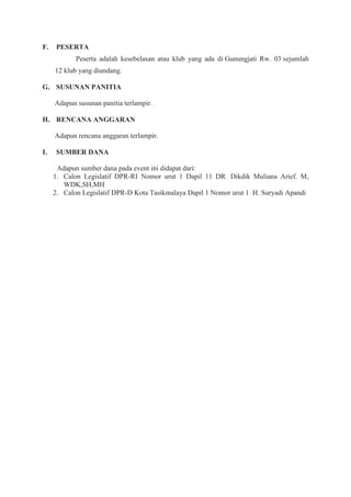 Contoh proposal turnamen sepak bola | DOCX