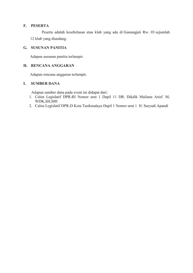 Contoh proposal turnamen sepak bola | DOCX