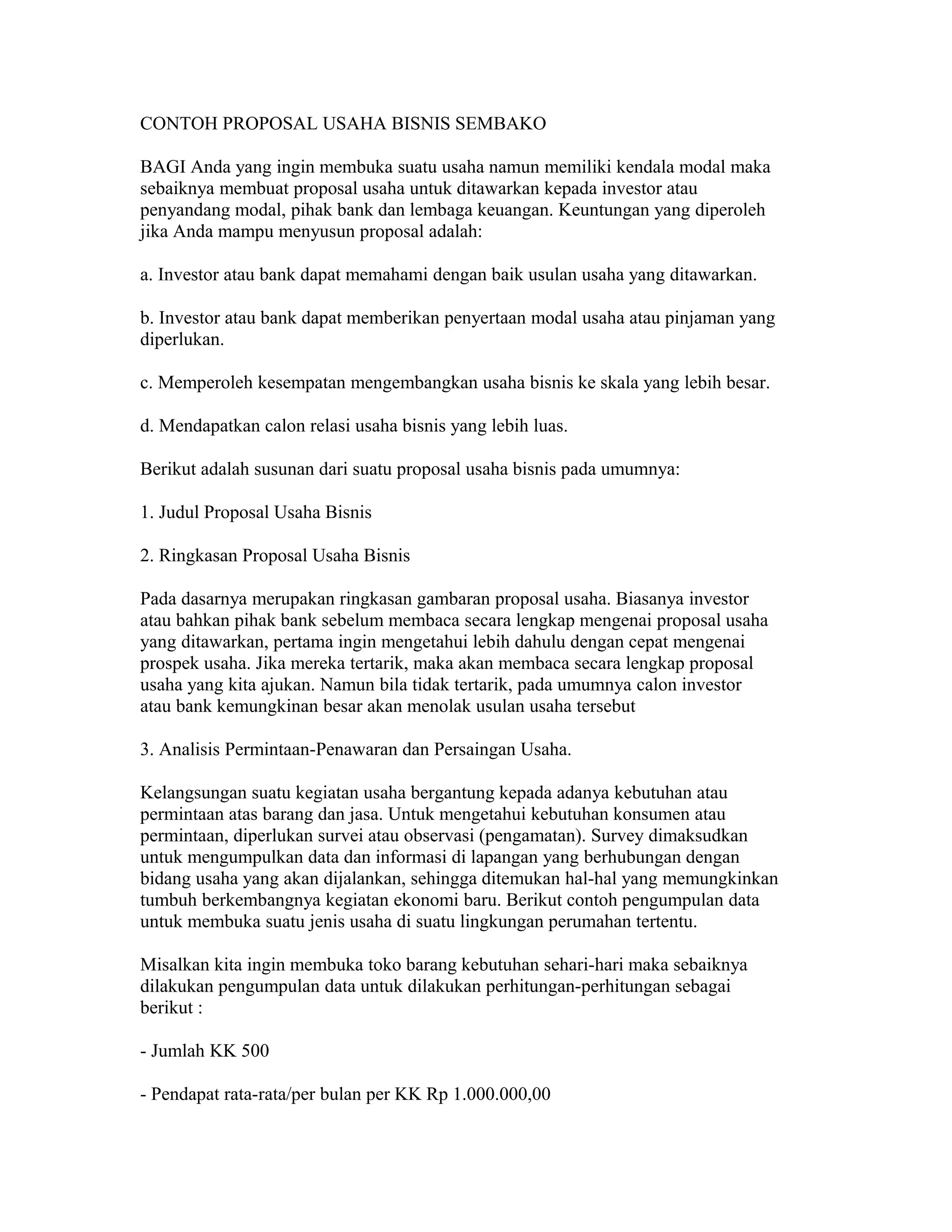 Contoh proposal usaha_bisnis_sembako | DOC