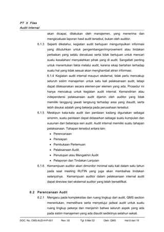 Contoh prosedur internal audit | DOC