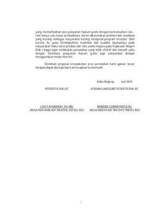Contoh proyek perubahan datun | PDF