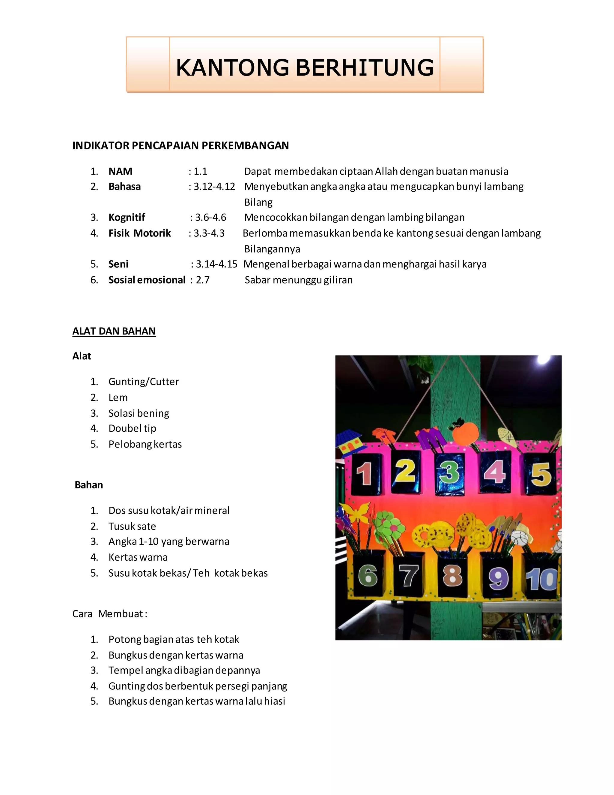 Contoh ptk tk paud dibawah ini | DOCX