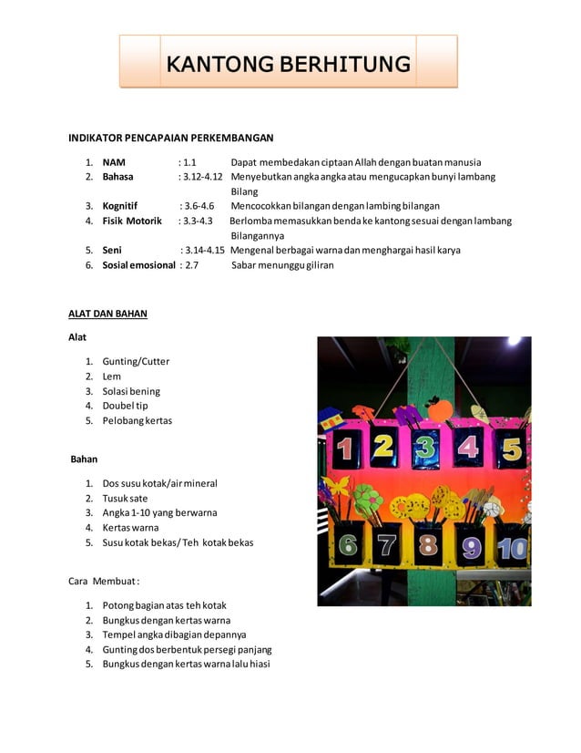 Contoh ptk tk paud dibawah ini | PDF