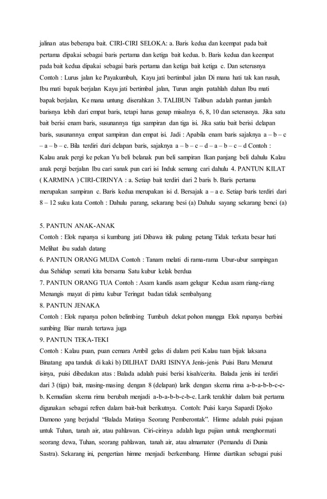 Contoh puisi lama | DOCX