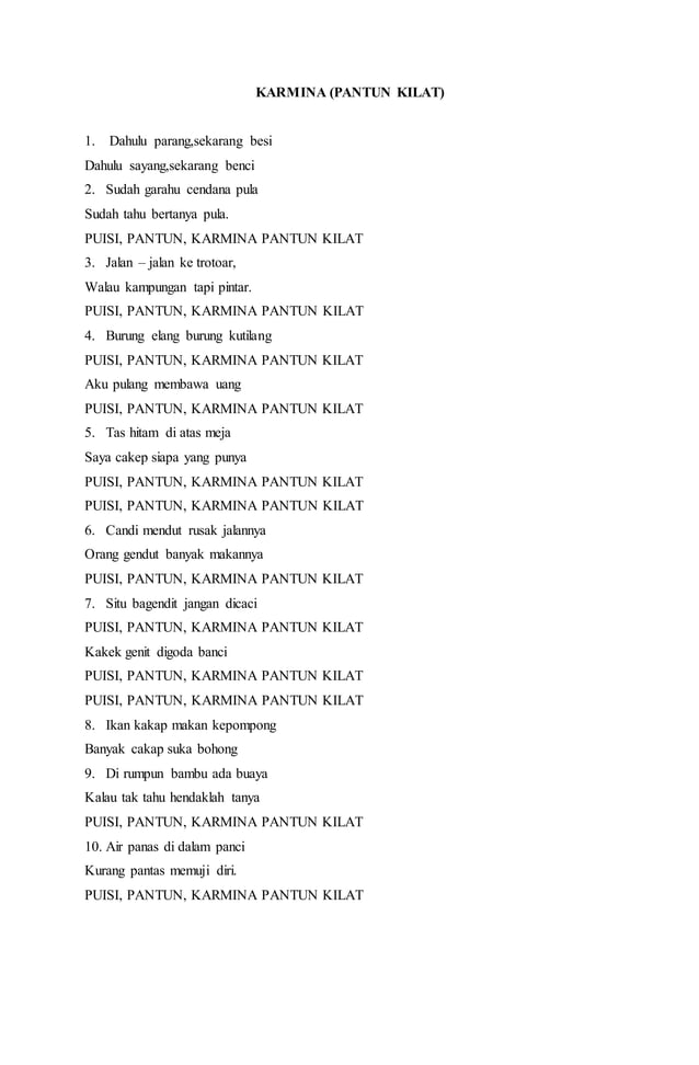 Contoh puisi lama | DOCX