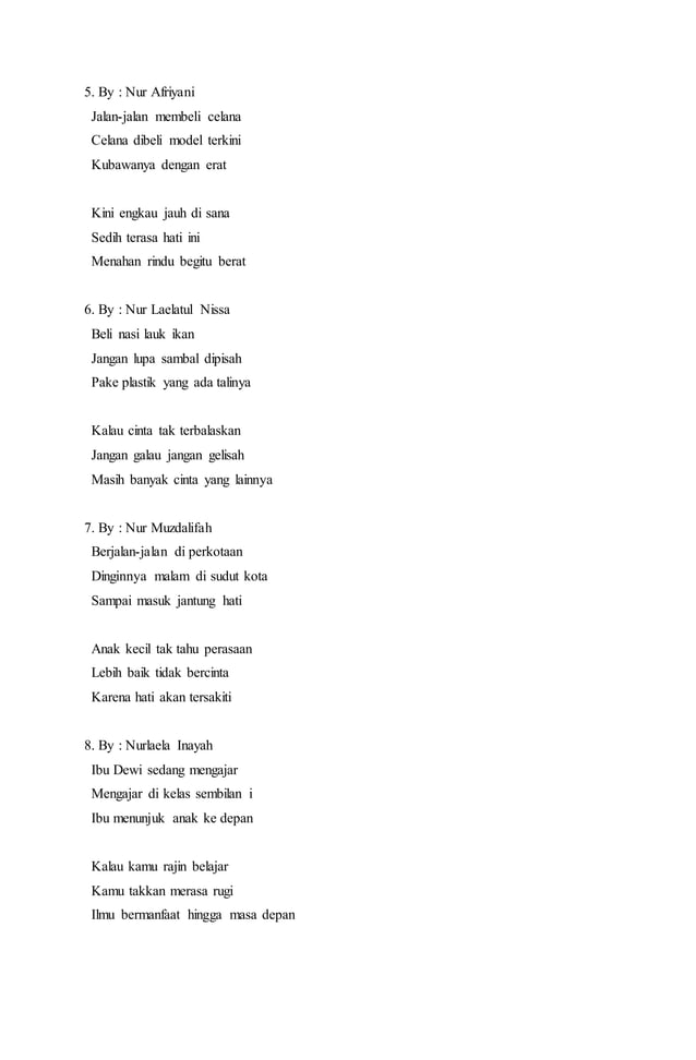 Contoh puisi lama | DOCX