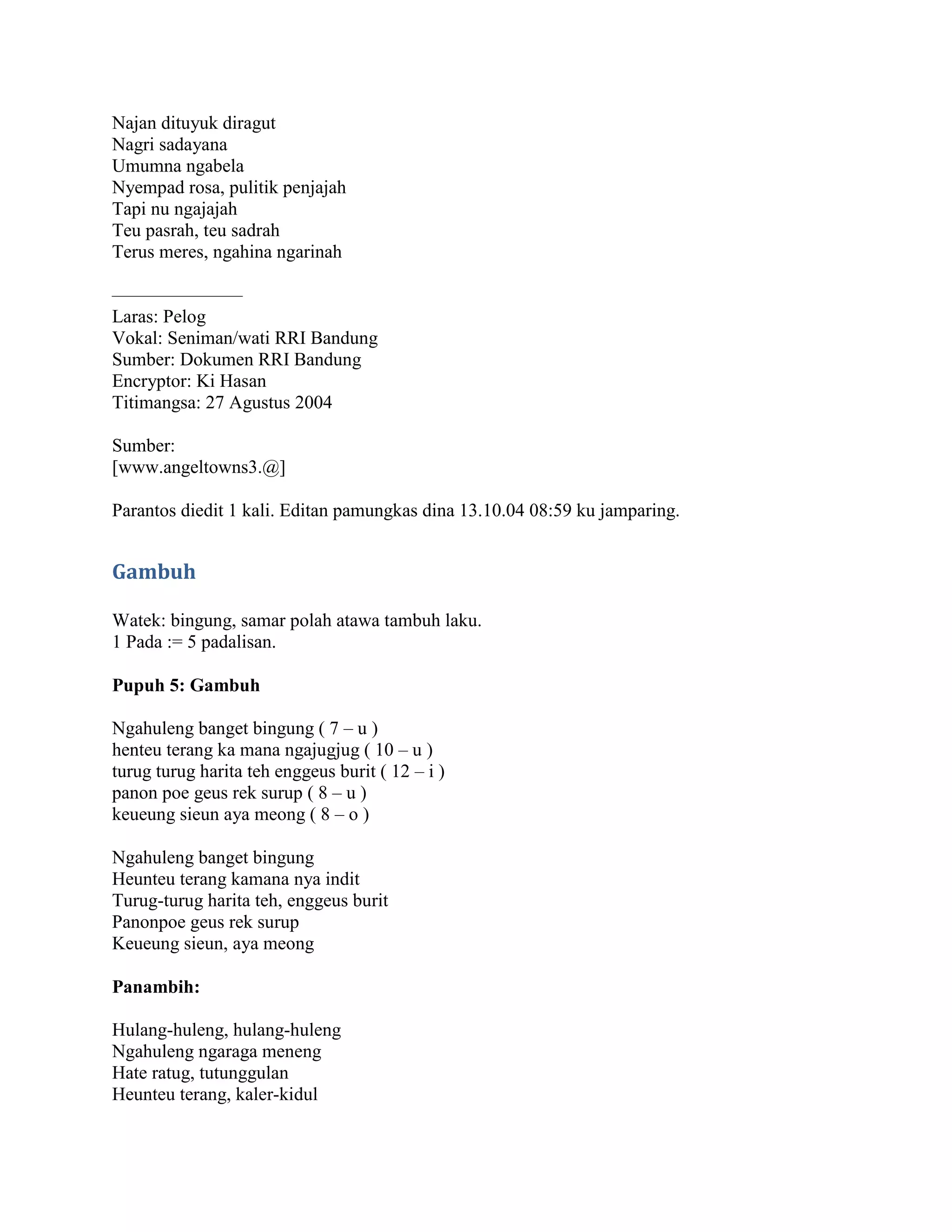 Contoh pupuh asmarandana | DOCX