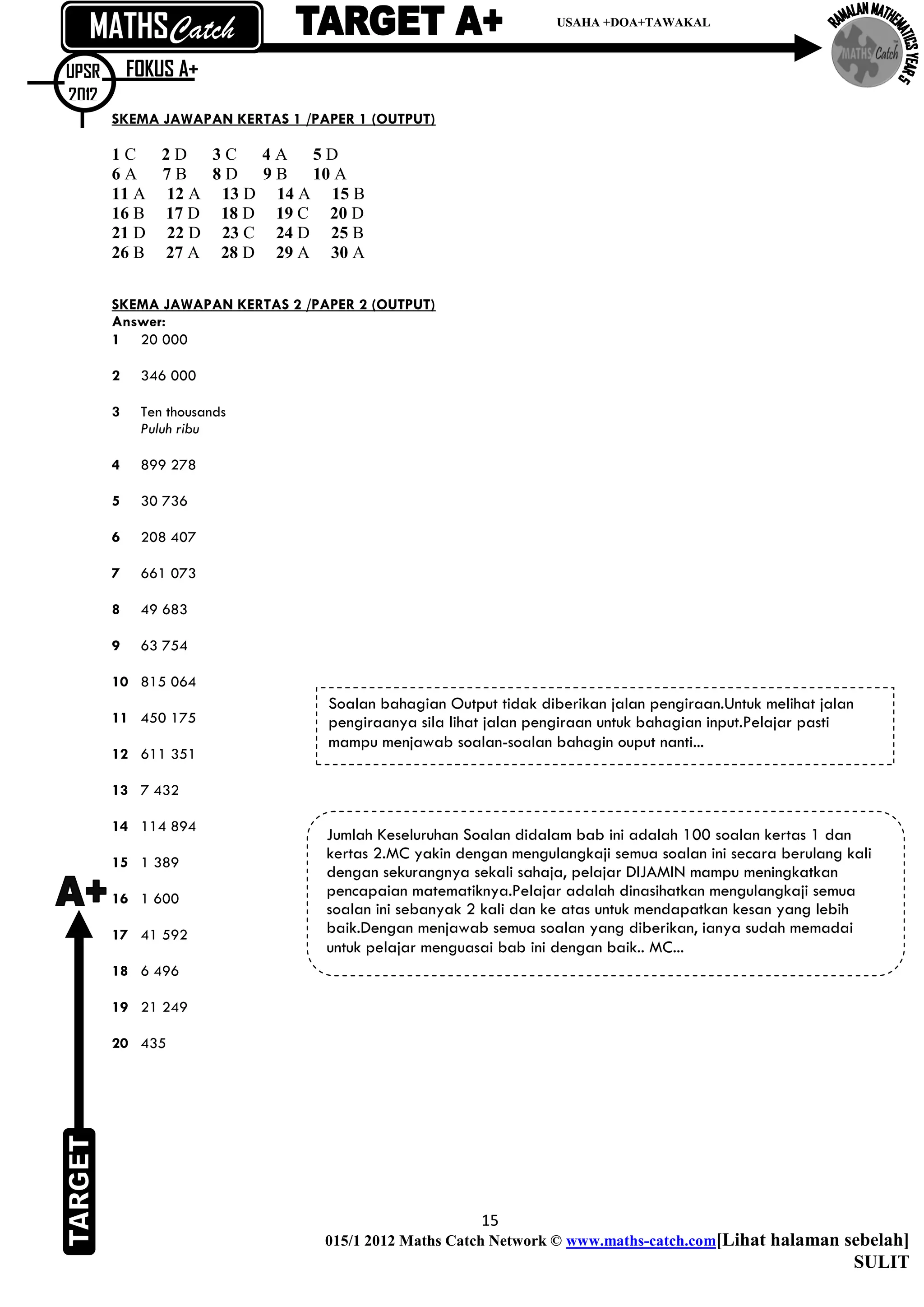 [Contoh] ramalan topikal bab 1 maths tahun 5 2012 | PDF