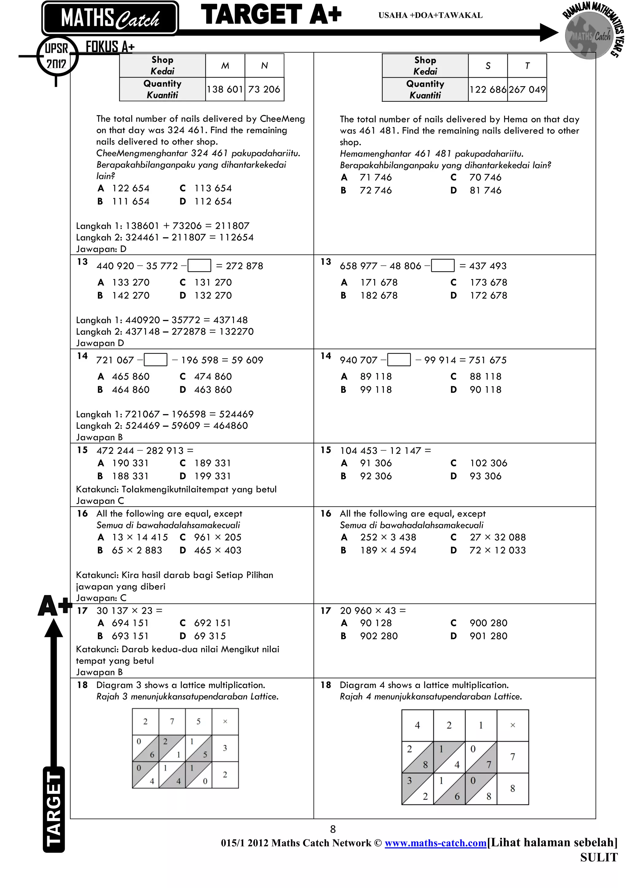 [Contoh] ramalan topikal bab 1 maths tahun 5 2012 | PDF